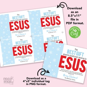 EDITABLE - Best Gift is Jesus - Candy Cane Printable - Gift for ...
