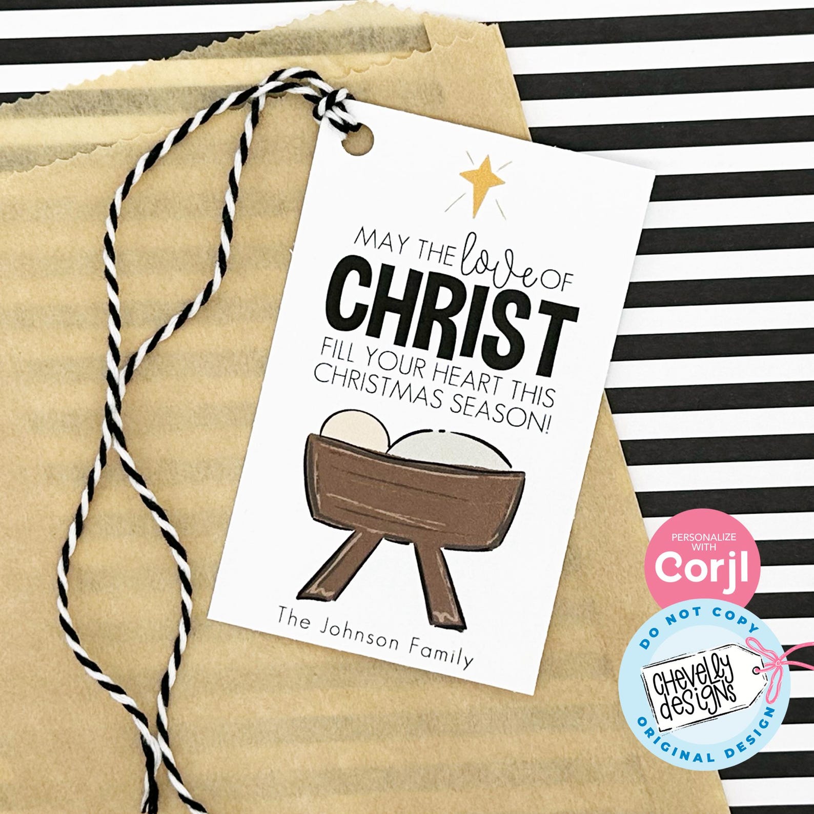 EDITABLE Nativity Christmas Gift Tags - Love of Christ Fill Your Heart ...