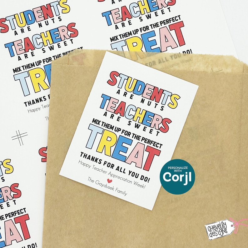 Editable Teacher Appreciation Gift Tag – Trail Mix Gift Tag – Corjl ...
