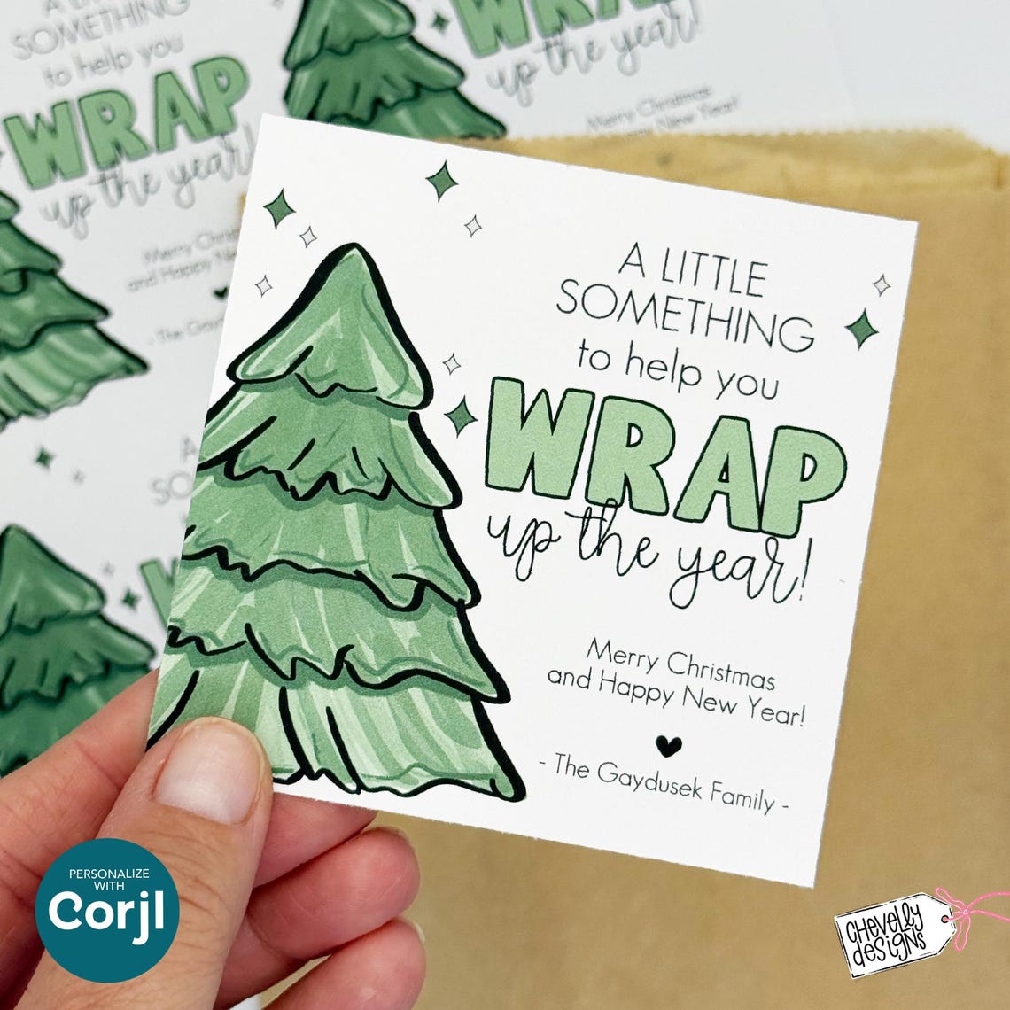 EDITABLE - Wrap up the Year - Christmas Gift Tags for Wrapping Paper ...