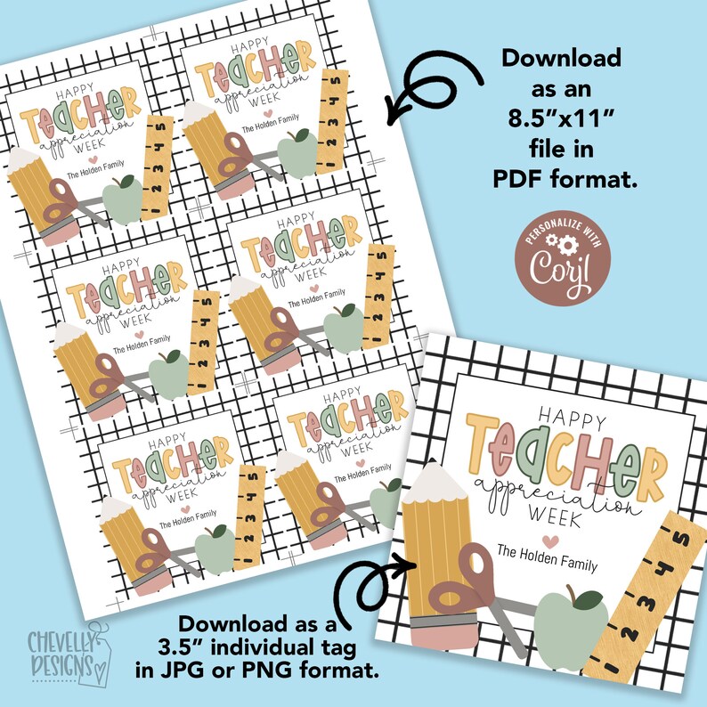 EDITABLE Happy Teacher Appreciation Week Gift Tags - Etsy