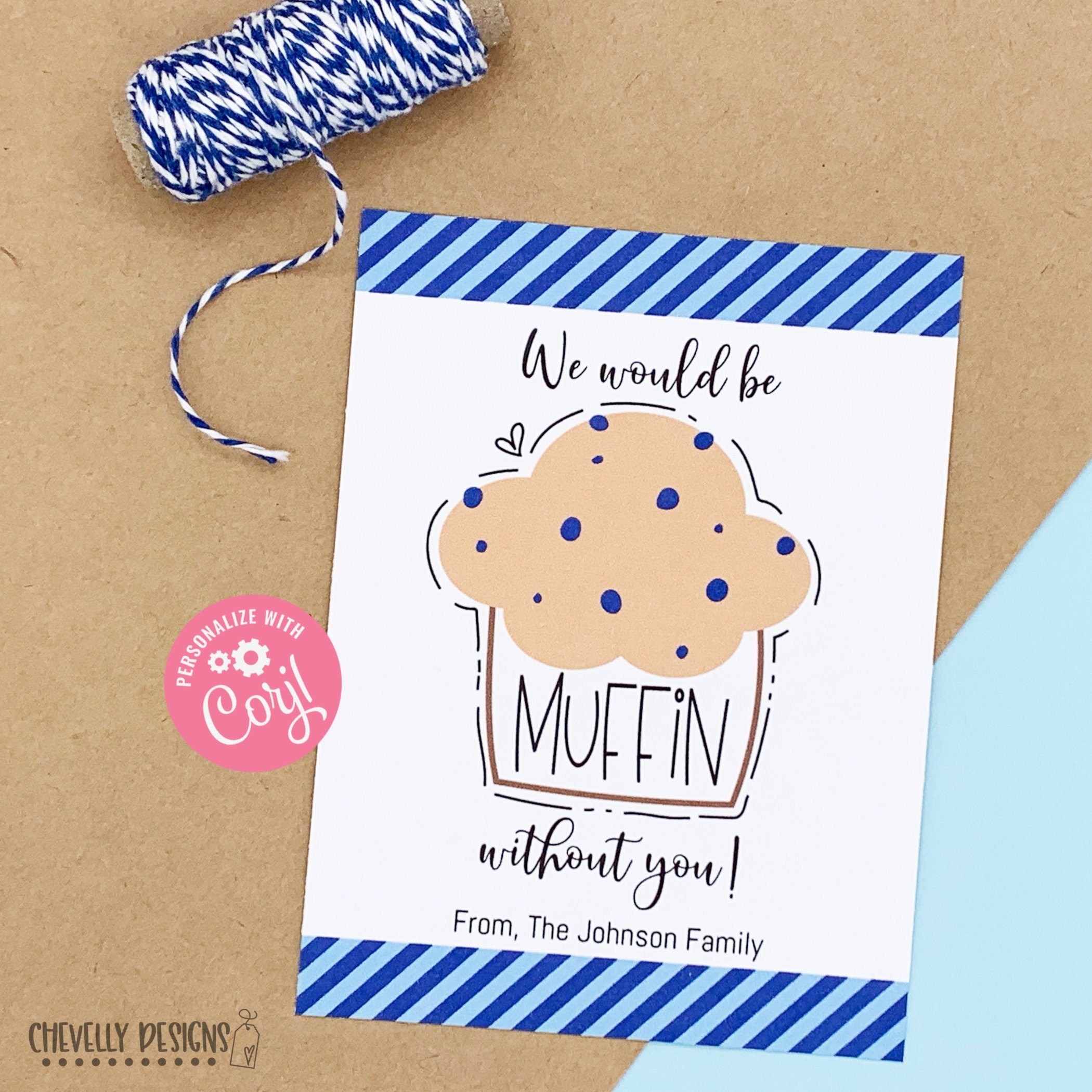 Editable MUFFIN Appreciation Gift Tags Printable Digital - Etsy