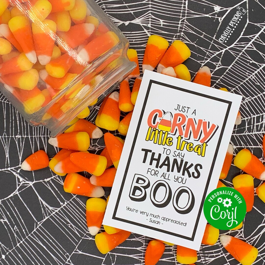 EDITABLE - Thanks for All You Do - Boo Candy Corn Gift Tags - Printable ...