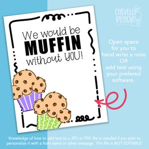 Printable 8.5x11 Muffin Appreciation Sign | Break Room Sign | Digital ...