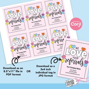 EDITABLE - We Love Your Referrals - Valentine Healthcare Marketing Gift ...