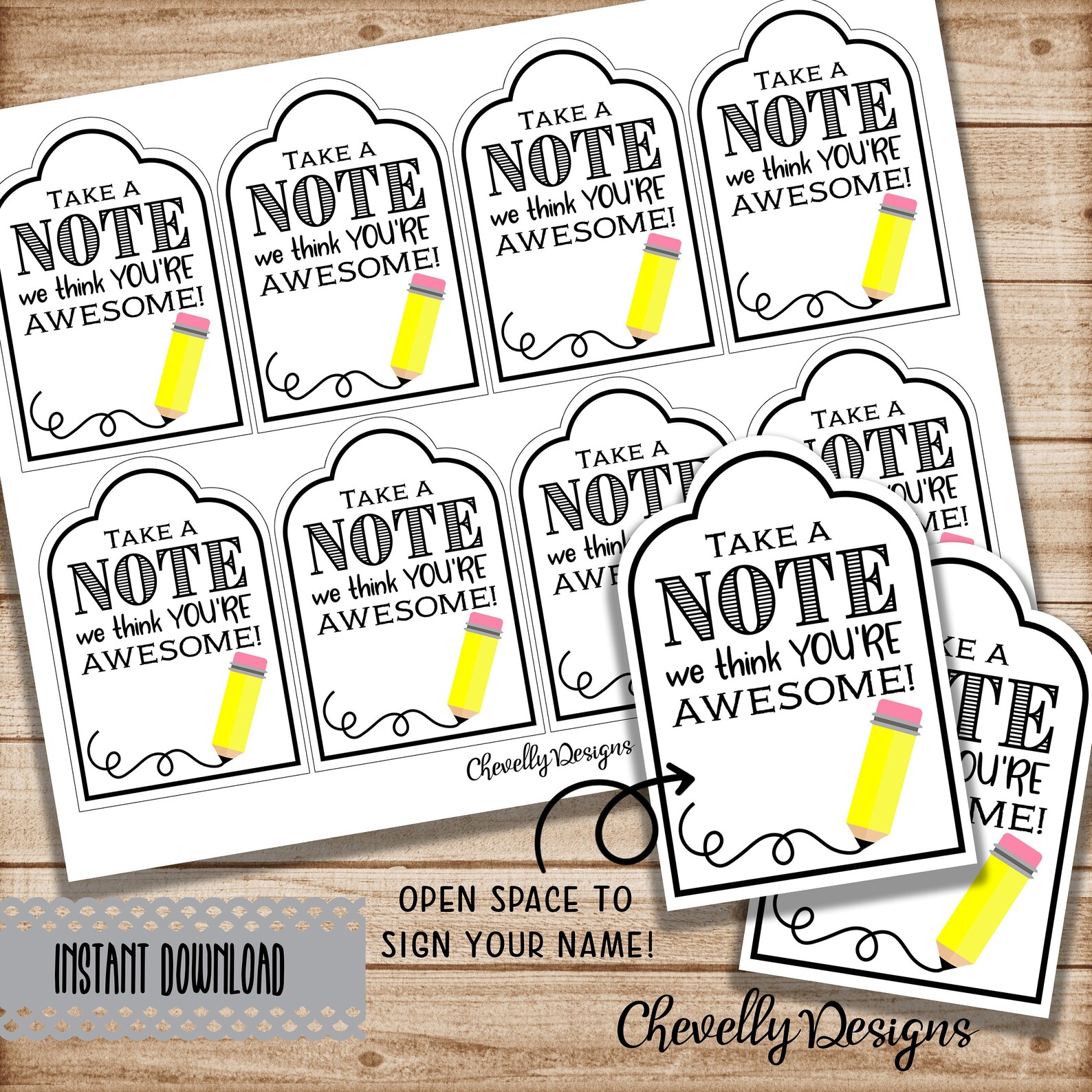 Take a NOTE Gift Tags Printable Digital File HT011 - Etsy