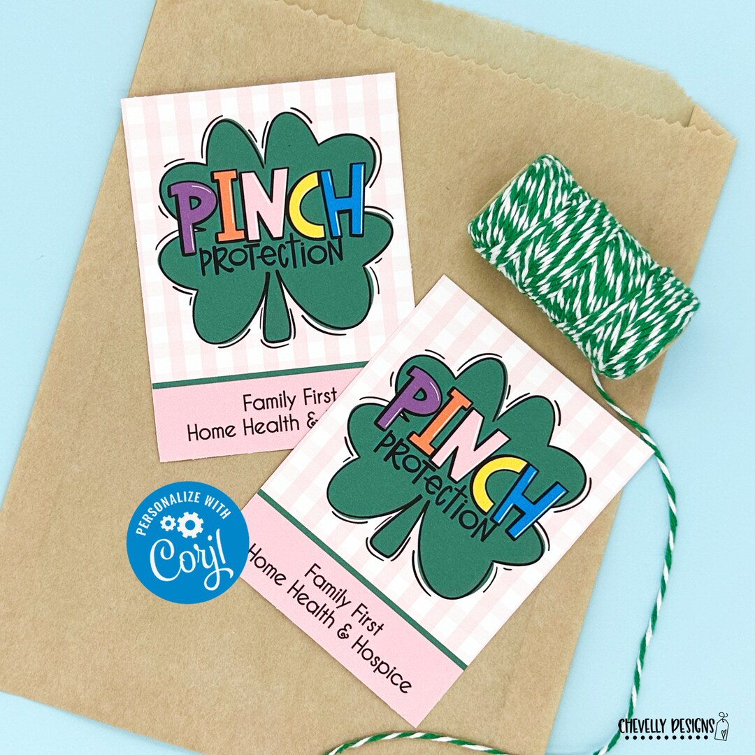 EDITABLE - Pinch Protection - Printable St Patrick's Day Gift Tags ...