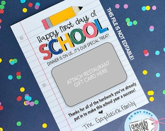 Back to School Teacher Gift Card Holder - Dinner on Us - Etsy