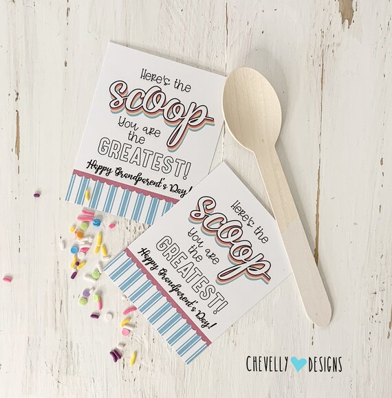 Printable Here's the Scoop Grandparent's Day Gift - Etsy