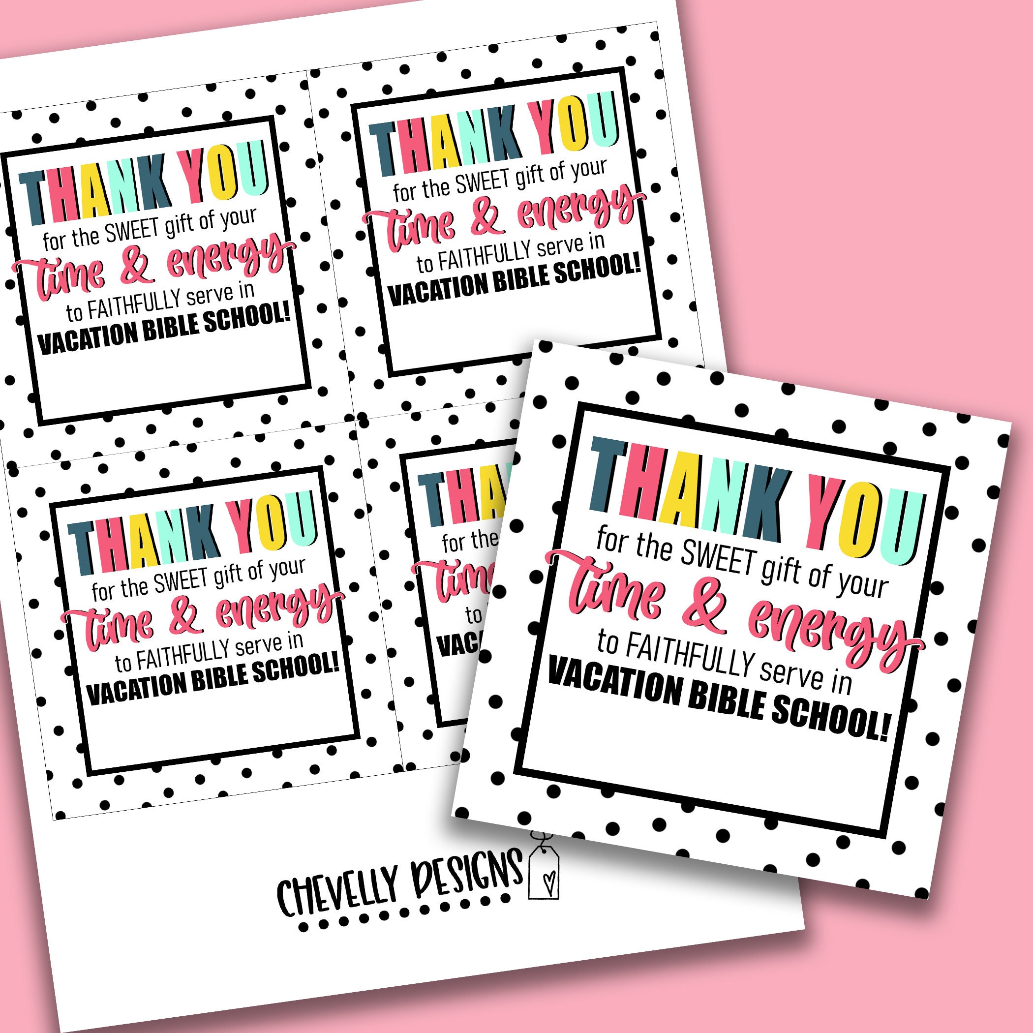 Printable Vacation Bible School Worker Appreciation Gift Tags - Etsy
