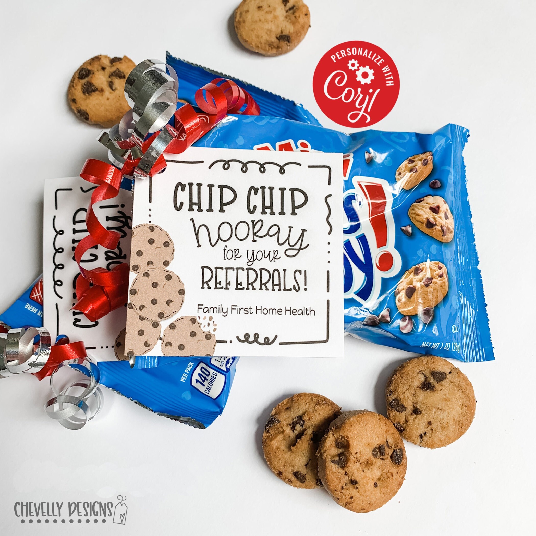 Editable Chocolate Chip Cookie Gift Tags for Business - Etsy