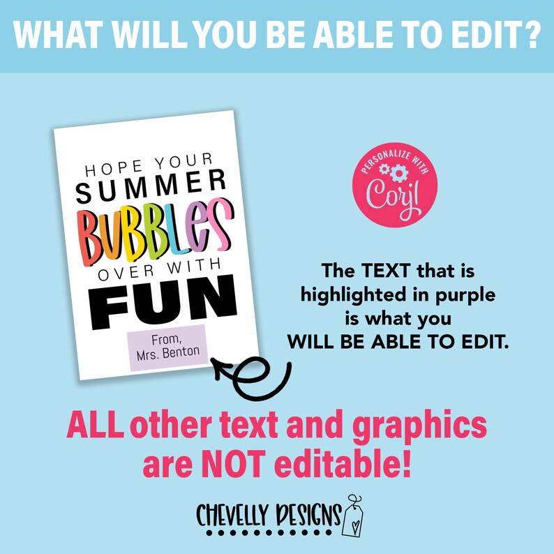 Editable Hope Your Summer Bubbles Over With Fun End of | Etsy