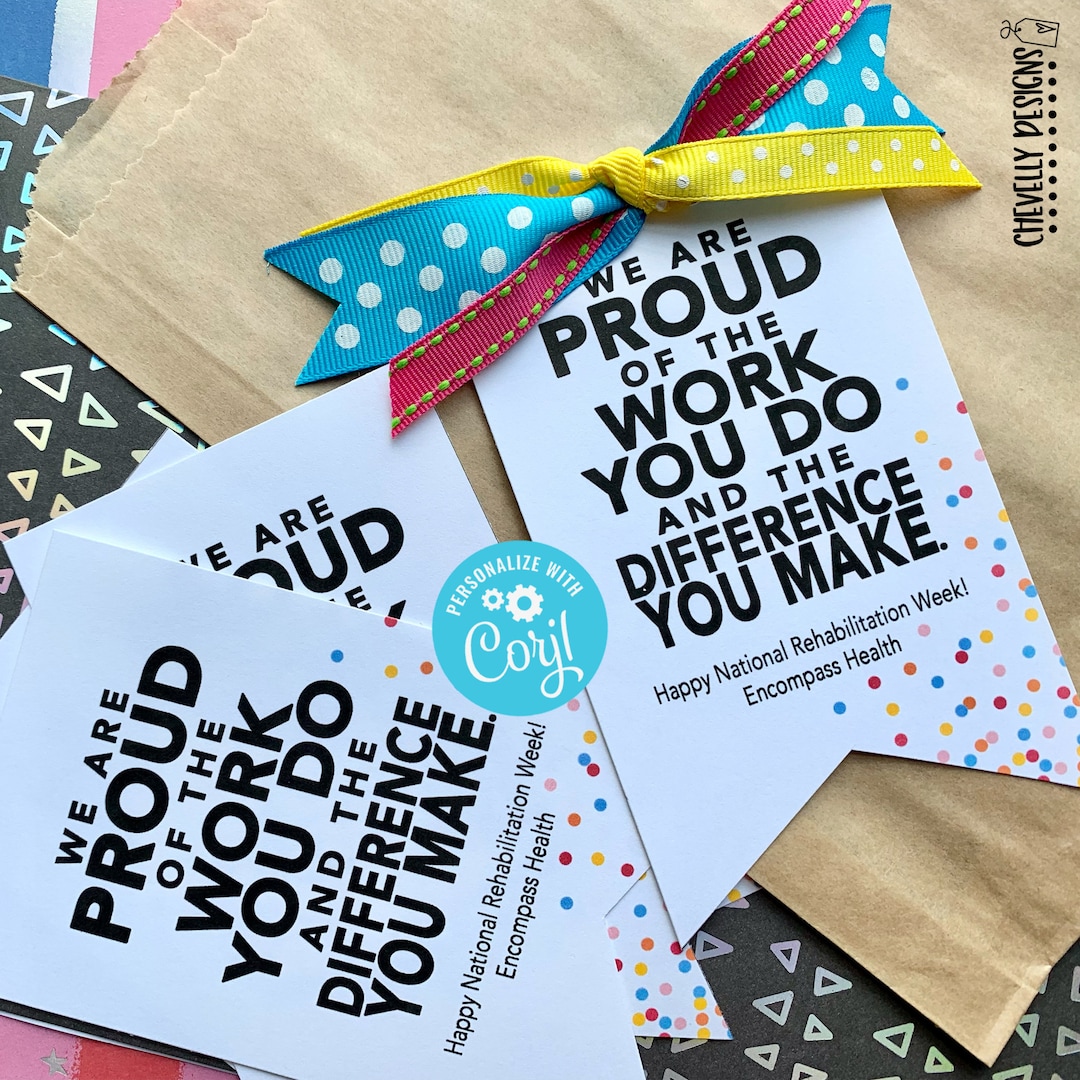 EDITABLE - Proud of the Work You Do - Printable Staff Appreciation Gift ...