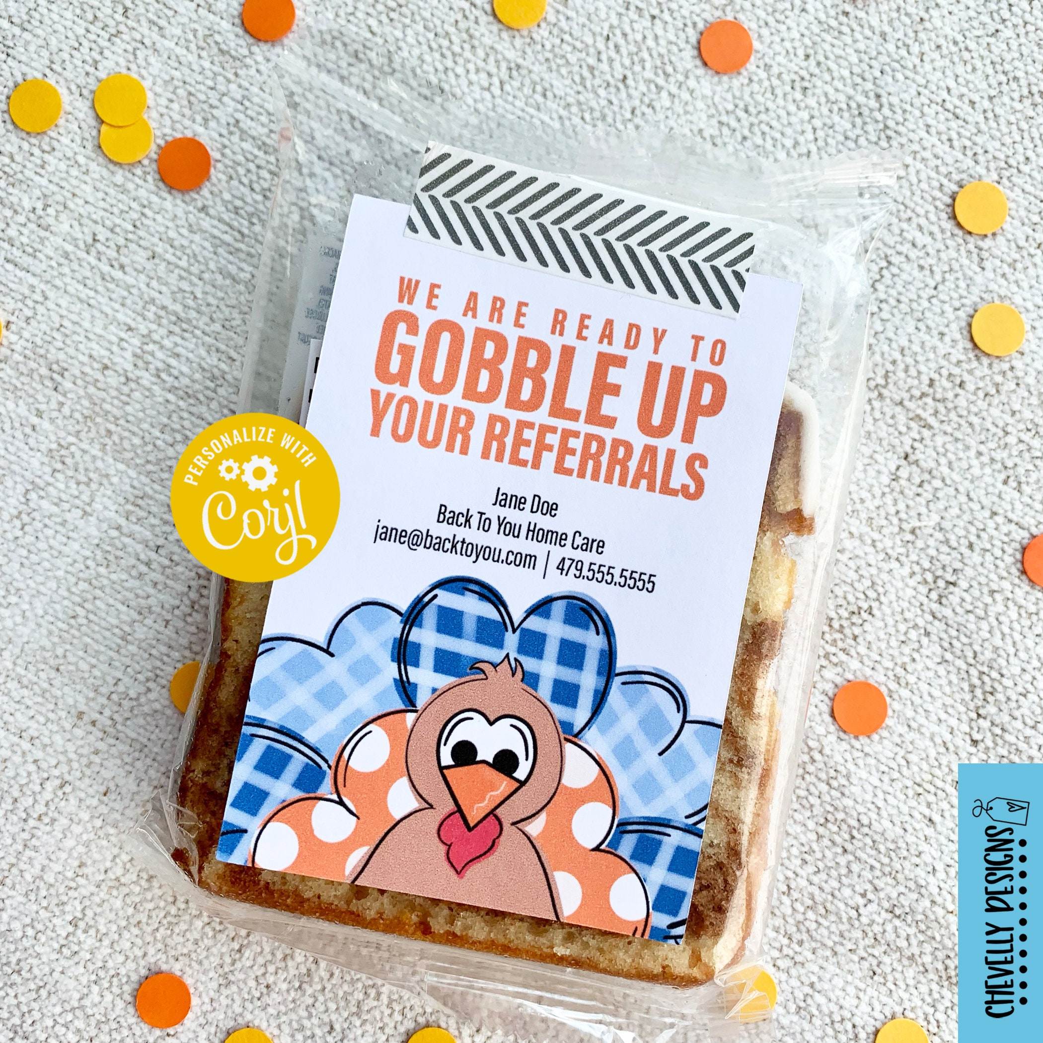 EDITABLE - Gobble up Your Referrals - Thanksgiving Marketing Gift Tags ...