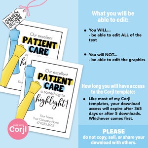 Editable Highlighter Referral Tags - Our Excellent Patient Care is to ...