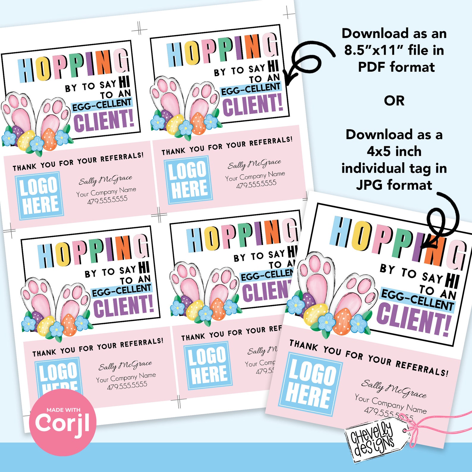 EDITABLE - Hopping by to Say Hi to an Egg-cellent Client - Easter ...
