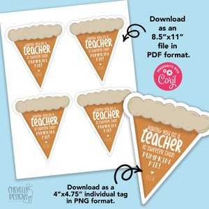 EDITABLE - Teacher Sweeter Than Pumpkin Pie - Fall Thanksgiving Gift ...
