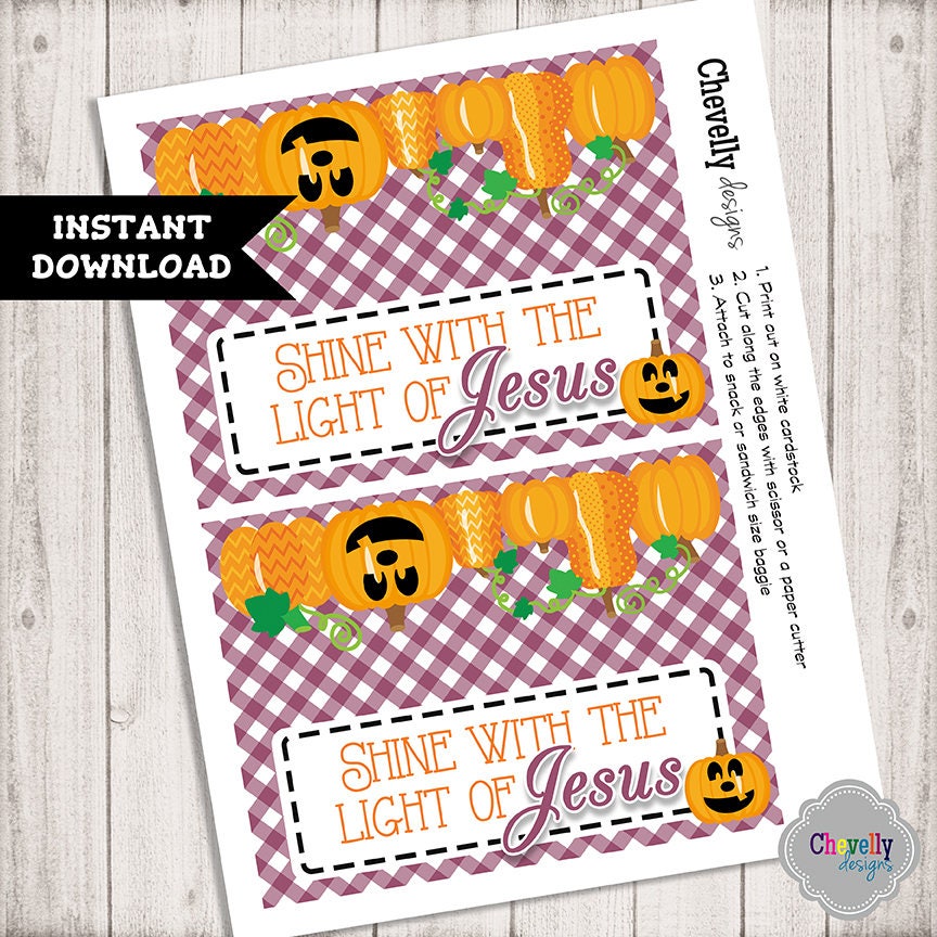 INSTANT DOWNLOAD Shine With the Light of Jesus Halloween - Etsy