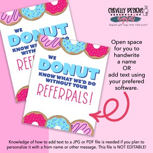 Printable Donut Referral Gift Tags for Business - HT261 - INSTANT ...