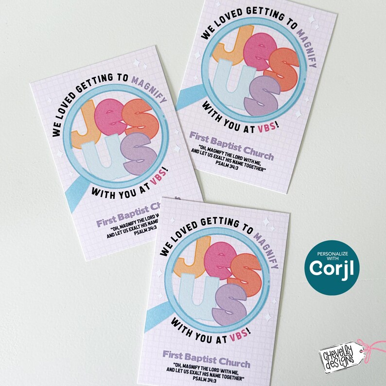 Editable VBS Gift Tags Printable – Magnifying Jesus Theme – Vacation ...