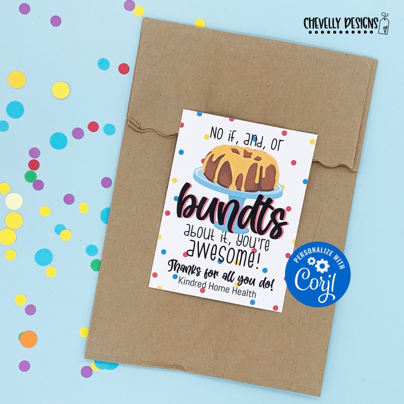 Editable - No If and or Bundts Appreciation Gift Tags - Printable Gift ...