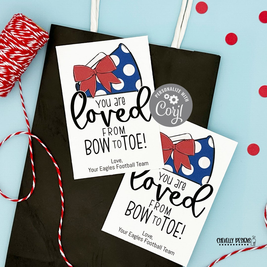 Editable - Gift Tags for Cheerleaders - Red, White, Royal Blue Cheer ...