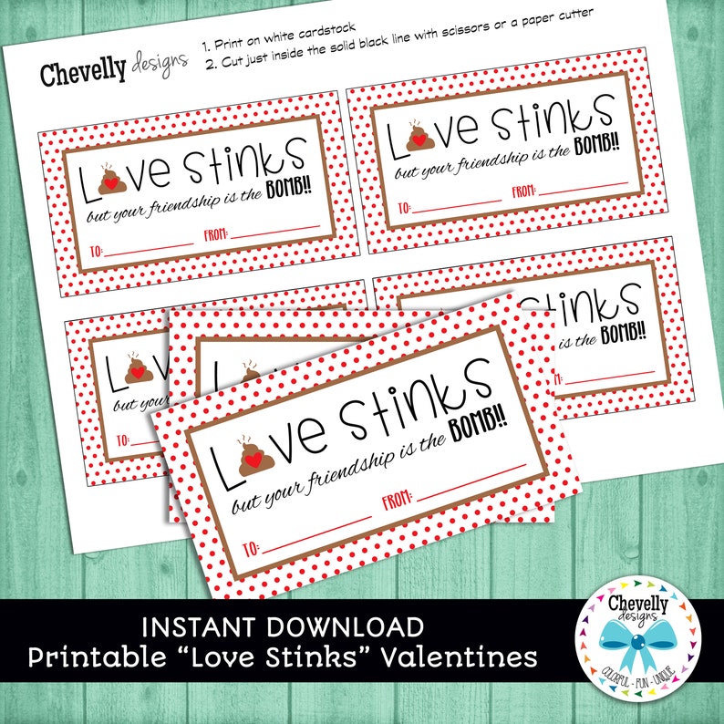 Love Stinks Valentine - You Print | Whoopee Cushion | Coworker Gift ...