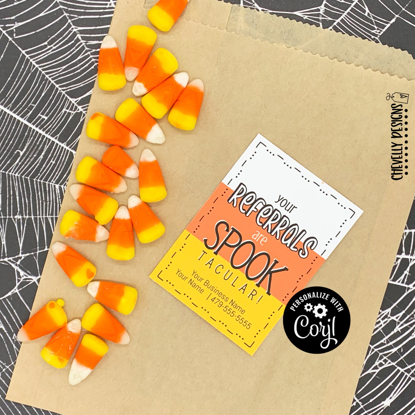 EDITABLE - Your Referrals Are Spook-tacular - Candy Corn Gift Tags ...