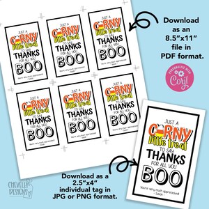 EDITABLE - Thanks for All You Do - Boo Candy Corn Gift Tags - Printable ...
