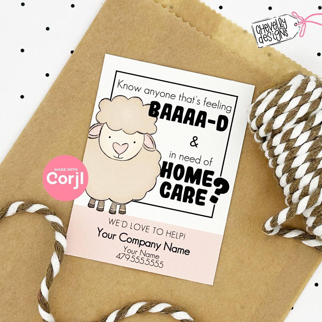 EDITABLE - Feeling Baaa-d and Need Home Care - Easter Sheep Referral ...