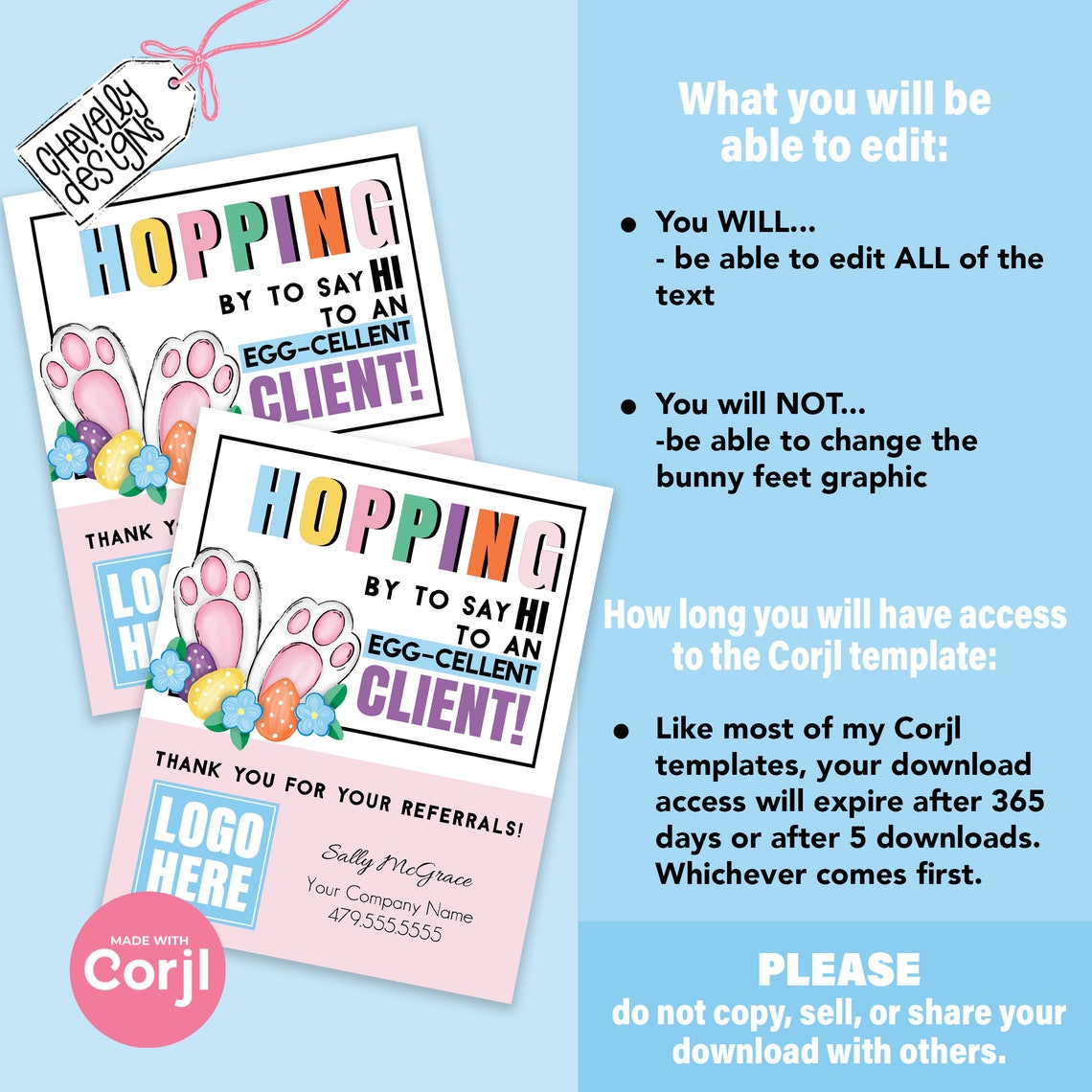 EDITABLE - Hopping by to Say Hi to an Egg-cellent Client - Easter ...