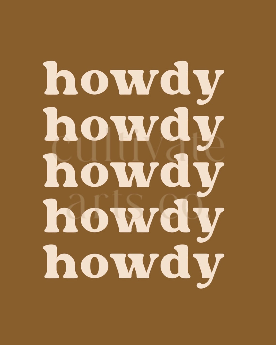 Howdy Printable Wall Decor Downloadable Digital Print Etsy