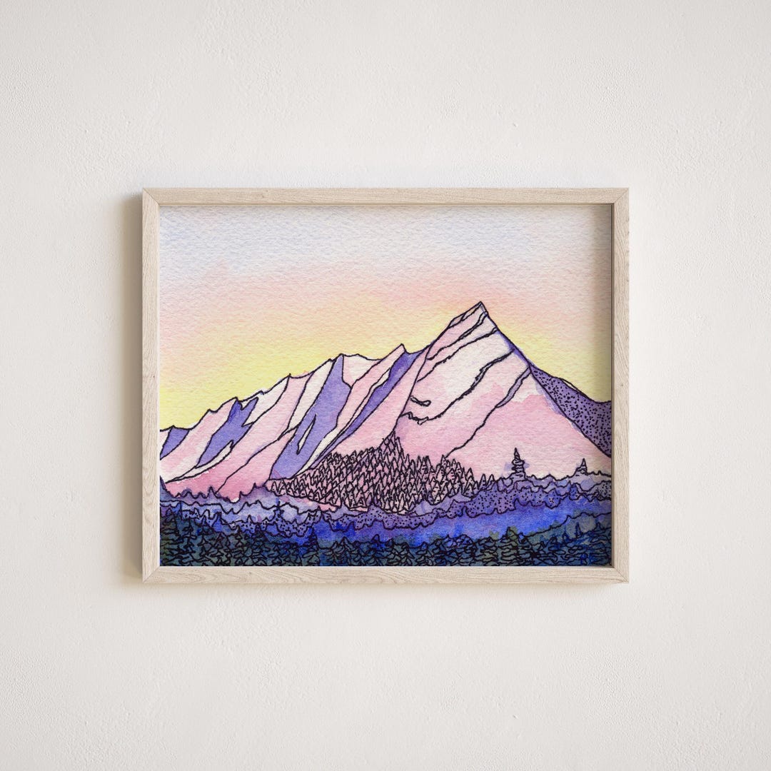 Boulder Colorado Painting, "flatirons at Sunrise" Watercolor Print ...