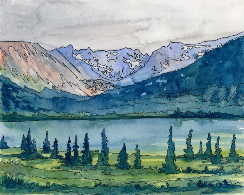 Colorado Watercolor Print | "indian Peaks Wilderness" | Brainard Lake ...