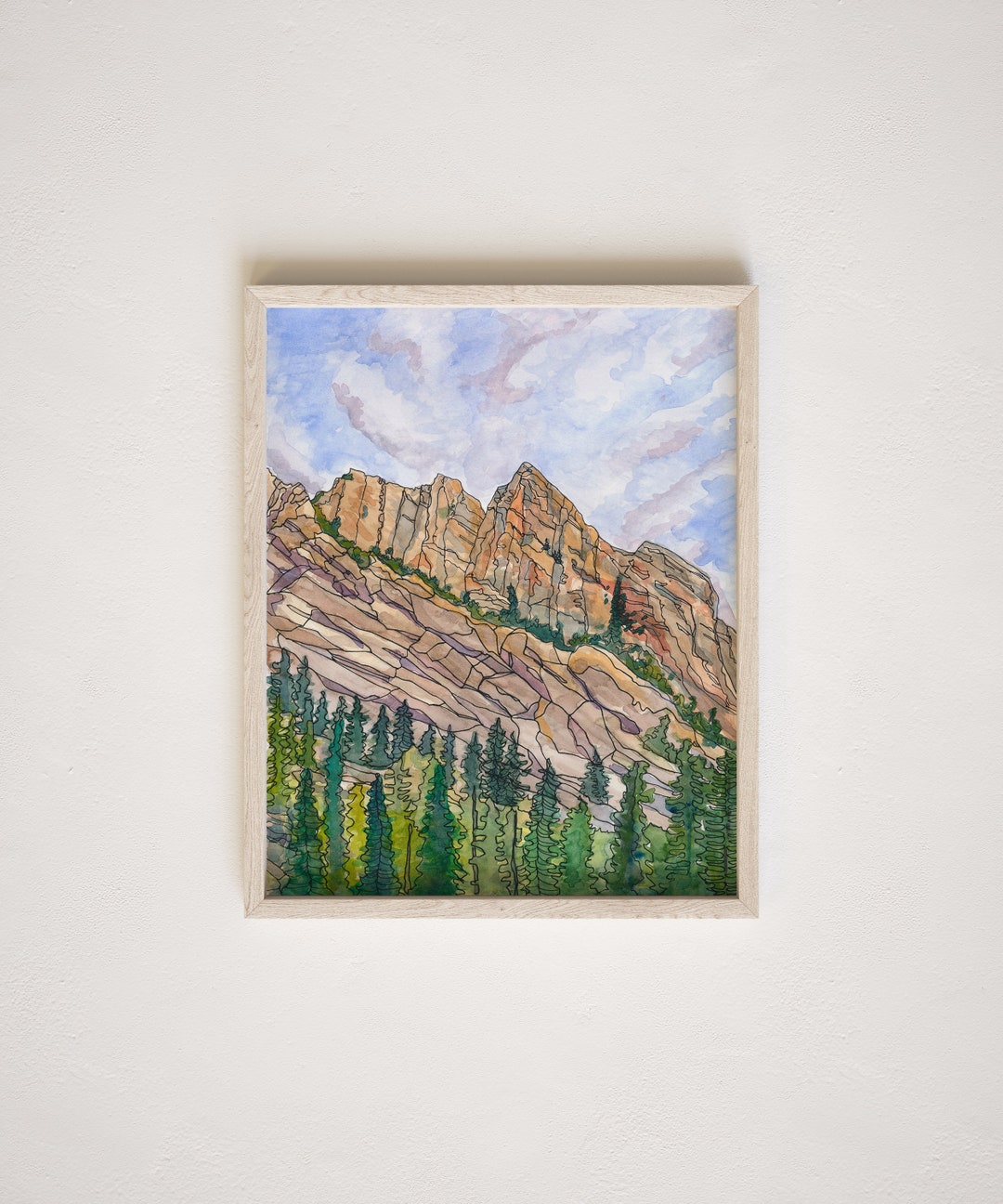 Boulder Colorado Watercolor Print redgarden Wall Climber Gift Colorado ...