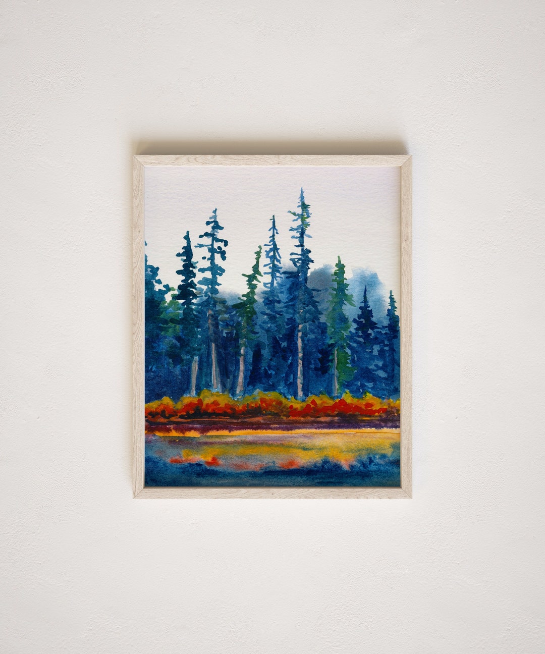 PNW Art | "pacific Northwest Pine Trees" | Archival Watercolor Print ...