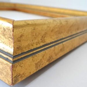 Gold Gilded 14x17 Wood Frame 21-inch Beaded Inside Trim Picture Frame ...