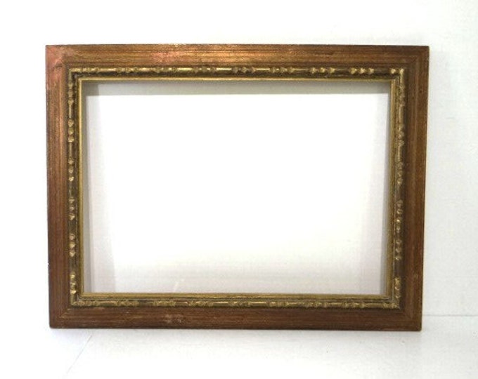 Vintage Gold Brown 20-inch Carved Frame Midcentury Gilded Wood Frame ...