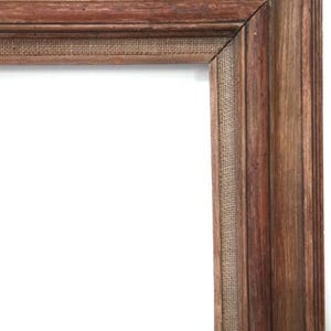 Vintage Wood 16x20 Frame 28-inch Burlap Midcentury Frame Picture ...