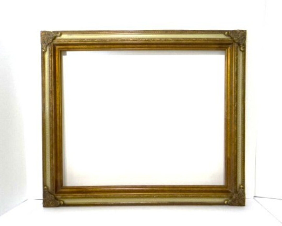 Large Gold and Beige Frame 20x24 Ornate Wood Frame Gold Gilt 29-inch ...