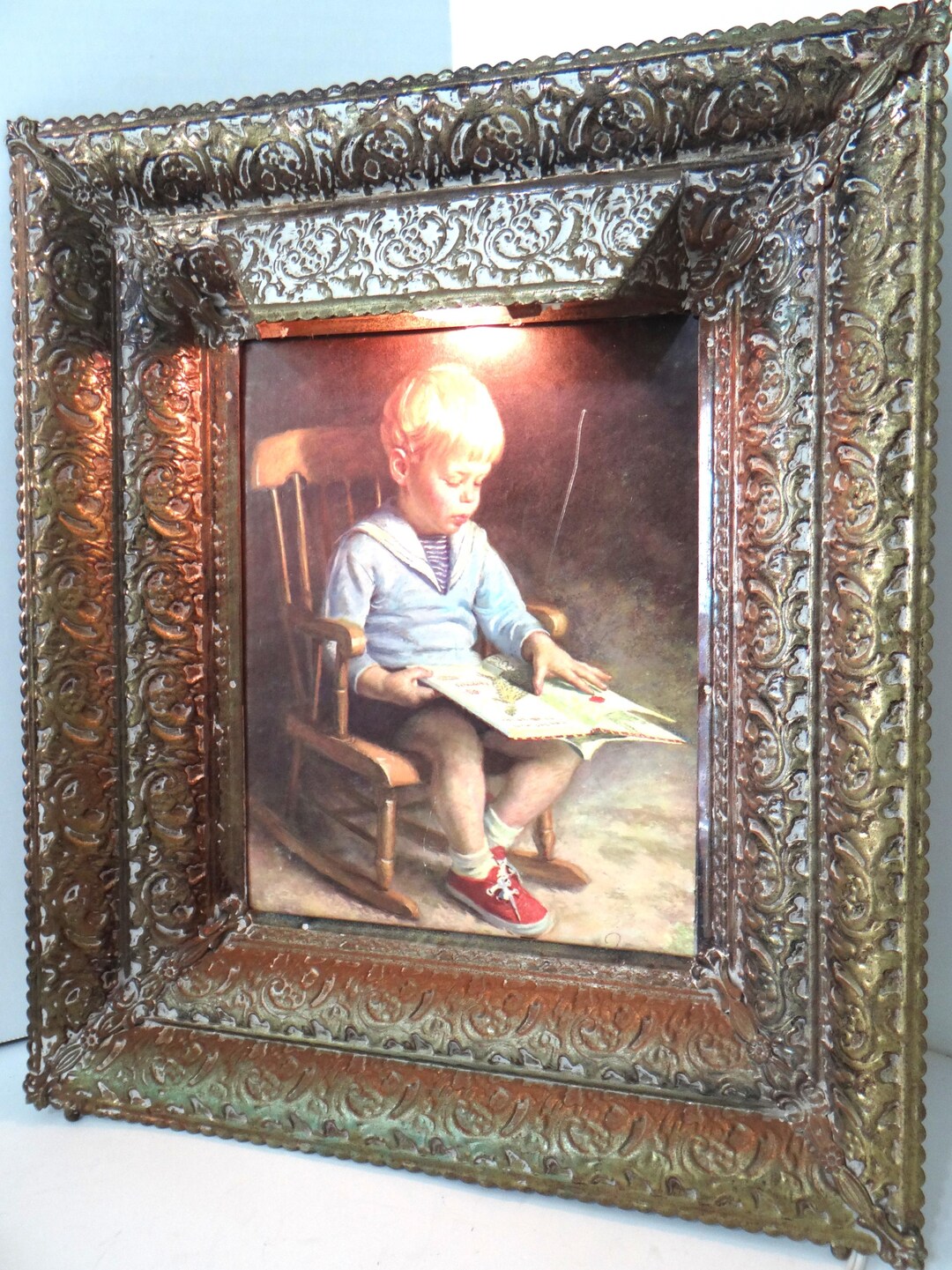 1940s Lighted Ornate Gold Metal Frame, Sallman Print, Gallery Wall - Etsy