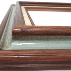 Vintage Blue Brown 14x18 Wood 23-inch Frame Classic Midcentury Frame ...