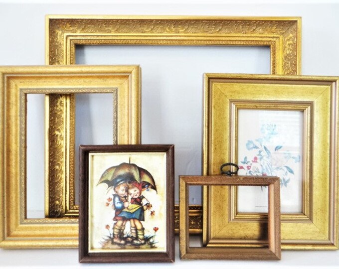 5 Gold Frames Ornate Rectangle Frames Wedding Photo Frames - Etsy