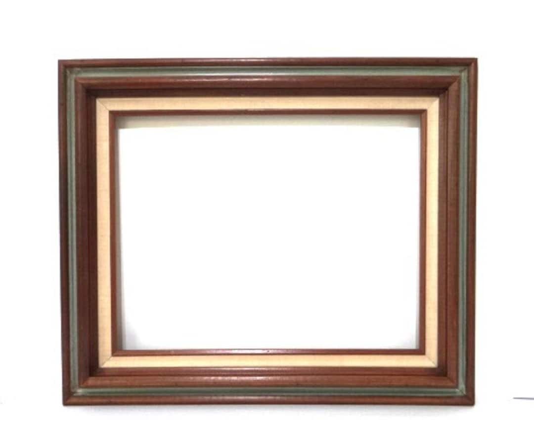 Vintage Blue Brown 14x18 Wood 23-inch Frame Classic Midcentury Frame ...