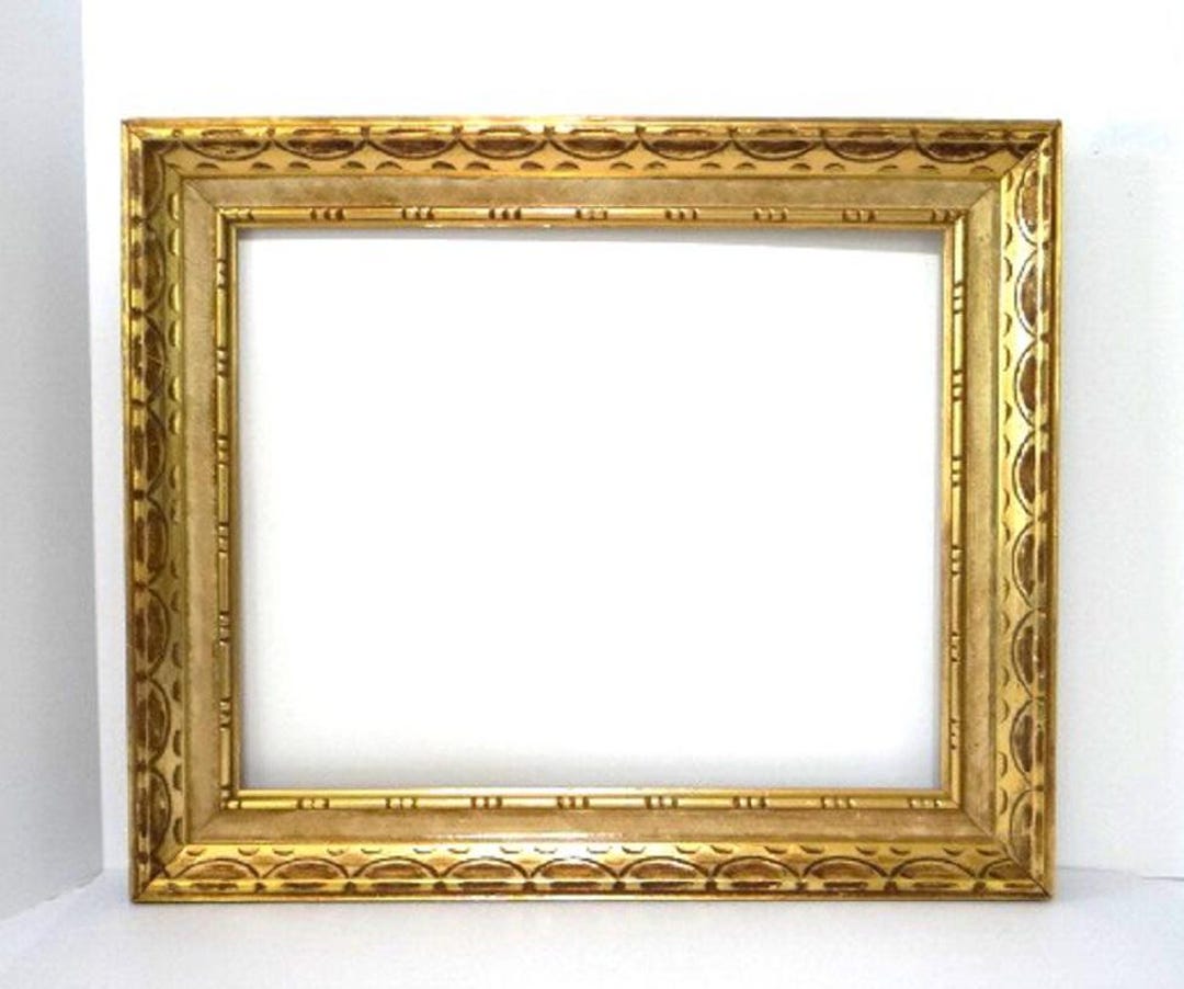 Vintage Gold Wood 16x20 Frame 24-inch Carved Midcentury Embossed Frame ...