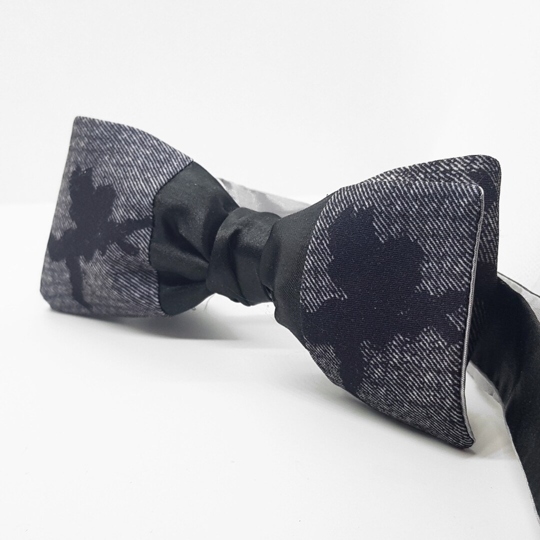 Dark Blue Cupid With Machine Gun Image Mixed Fabric Bowtie / - Etsy