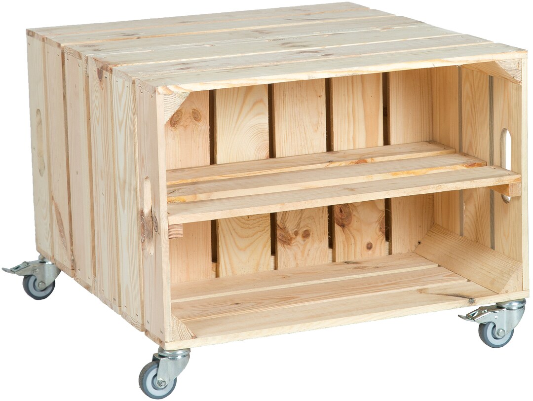 Small Fruit Box Table Elfriede Natur Incl. Rolls - Etsy UK