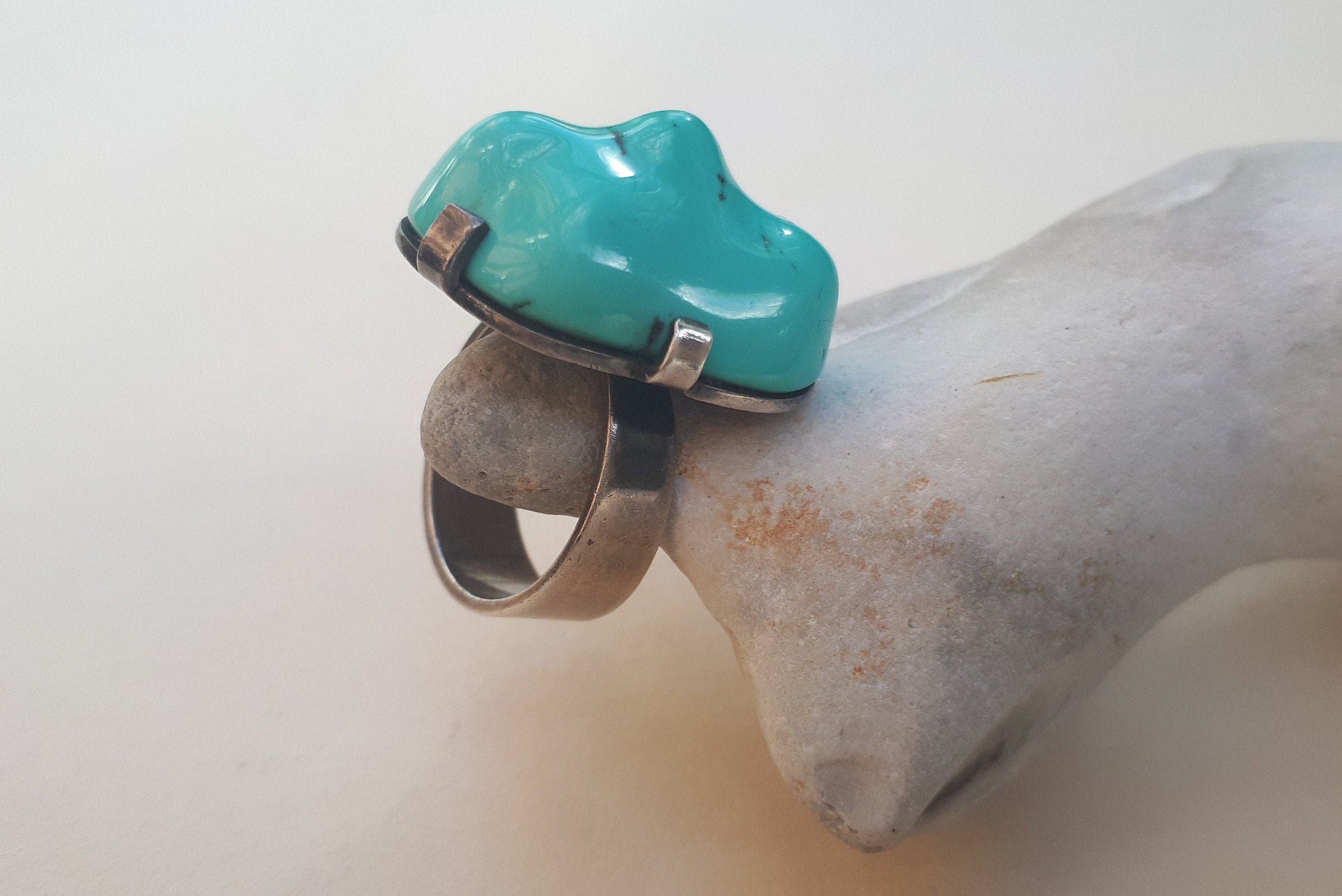 Modernist Danish Turquoise Statement Ring - Etsy