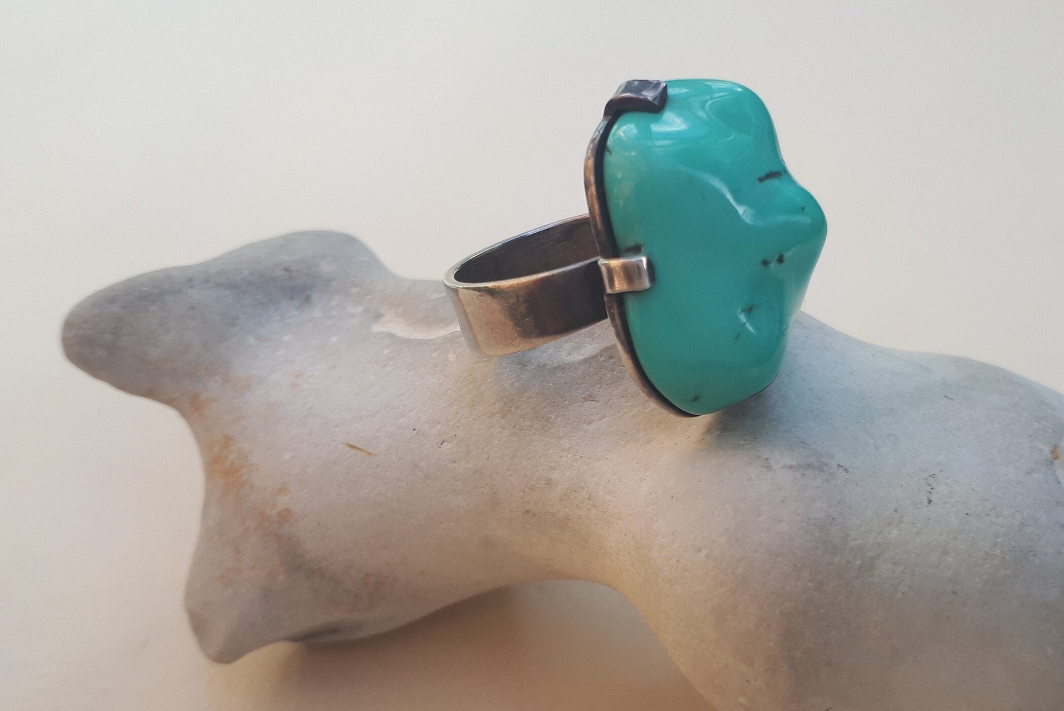 Modernist Danish Turquoise Statement Ring - Etsy