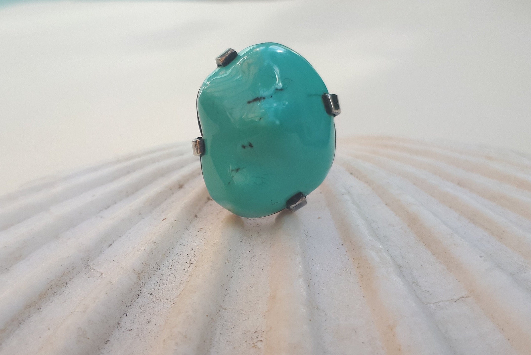 Modernist Danish Turquoise Statement Ring - Etsy